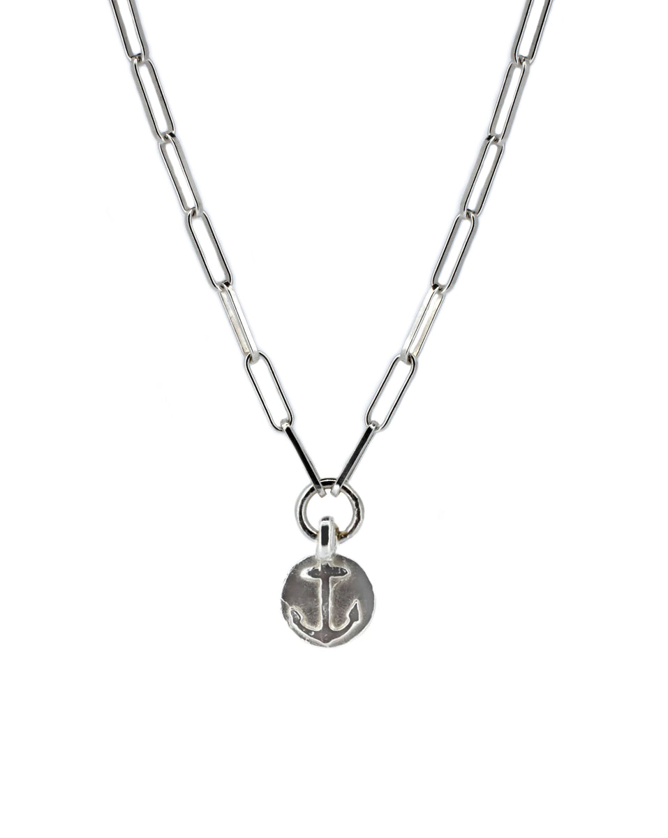 Anchor disc Trace chain Necklace – Skinny Wrists
