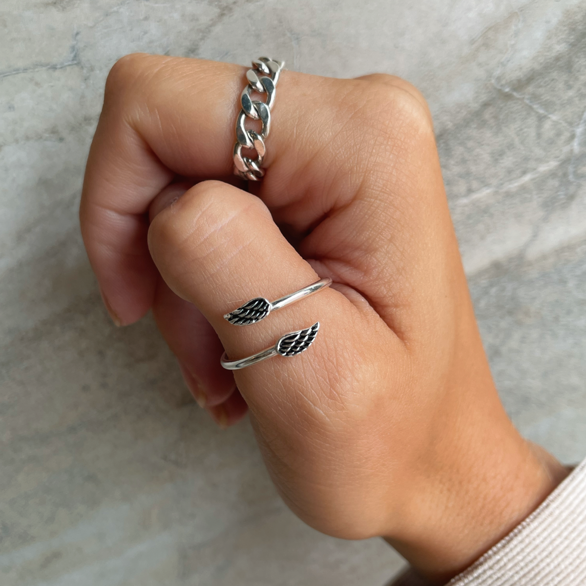 Angel wing wrap ring – Skinny Wrists